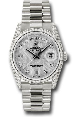 Rolex White Gold Day-Date 36mm Watch - Diamond Bezel - Diamond Lugs, M